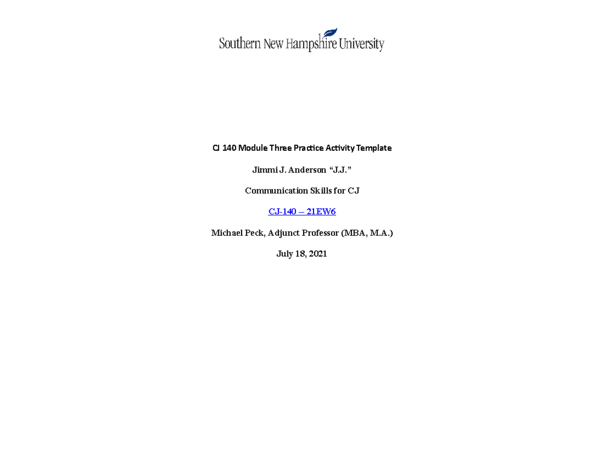 CJ 140 Module Three Practice Activity: Forms & Their Importance - Studocu