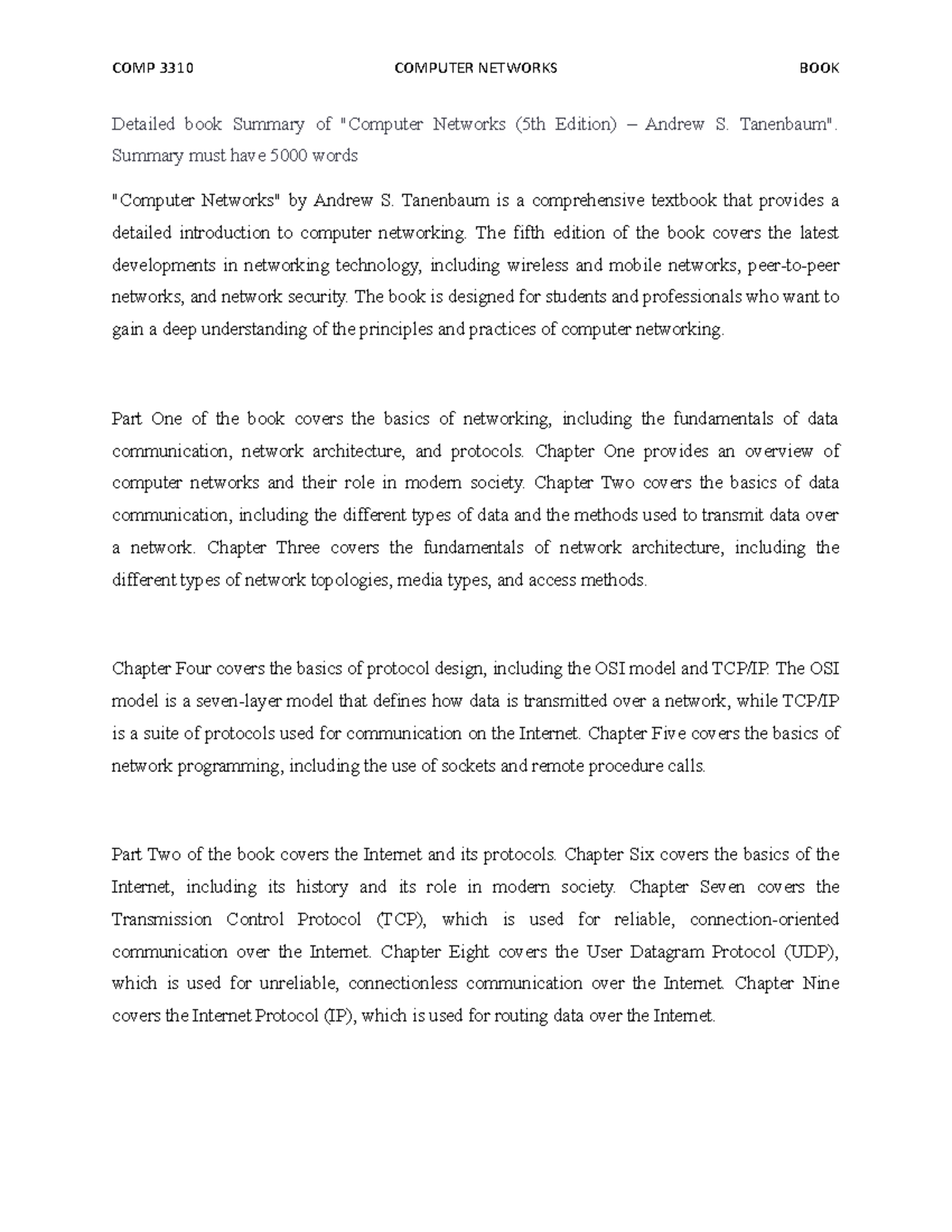 Detailed book Summary of Computer Networks (5th Edition) – Andrew S ...