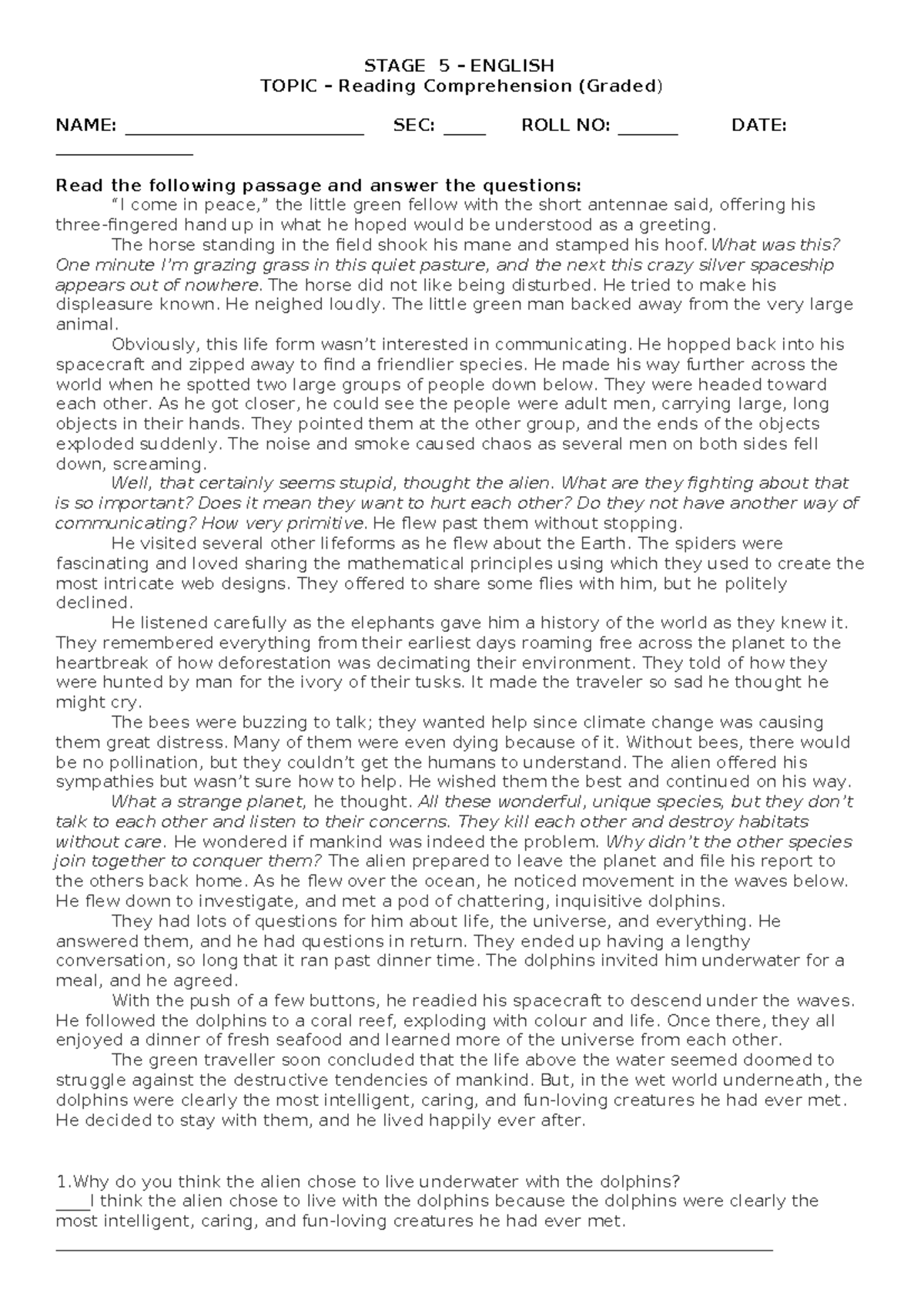 RC 2 Midterm 1 - Reading Comprehension Practice and Analysis - Studocu