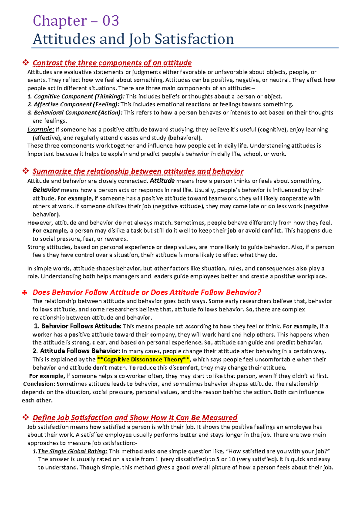Chapter 03: Attitudes and Job Satisfaction in Organizational Behavior ...
