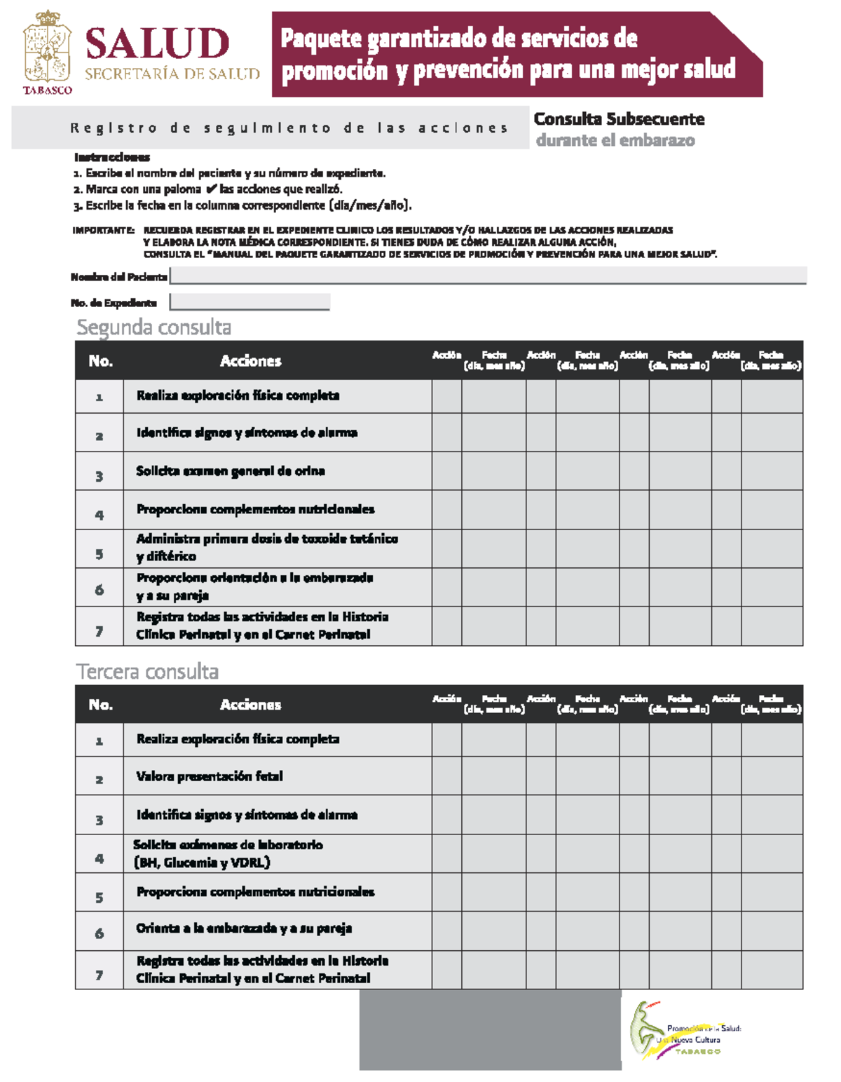 EMB 2A: Consulta Subsecuente en Paquete Garantizado - Salud Tabasco ...