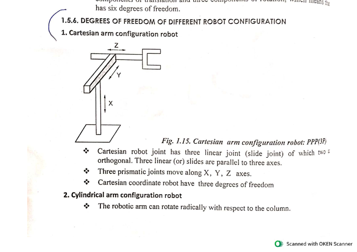 Robotics 101: Degrees of Freedom in Robot Configurations - Studocu