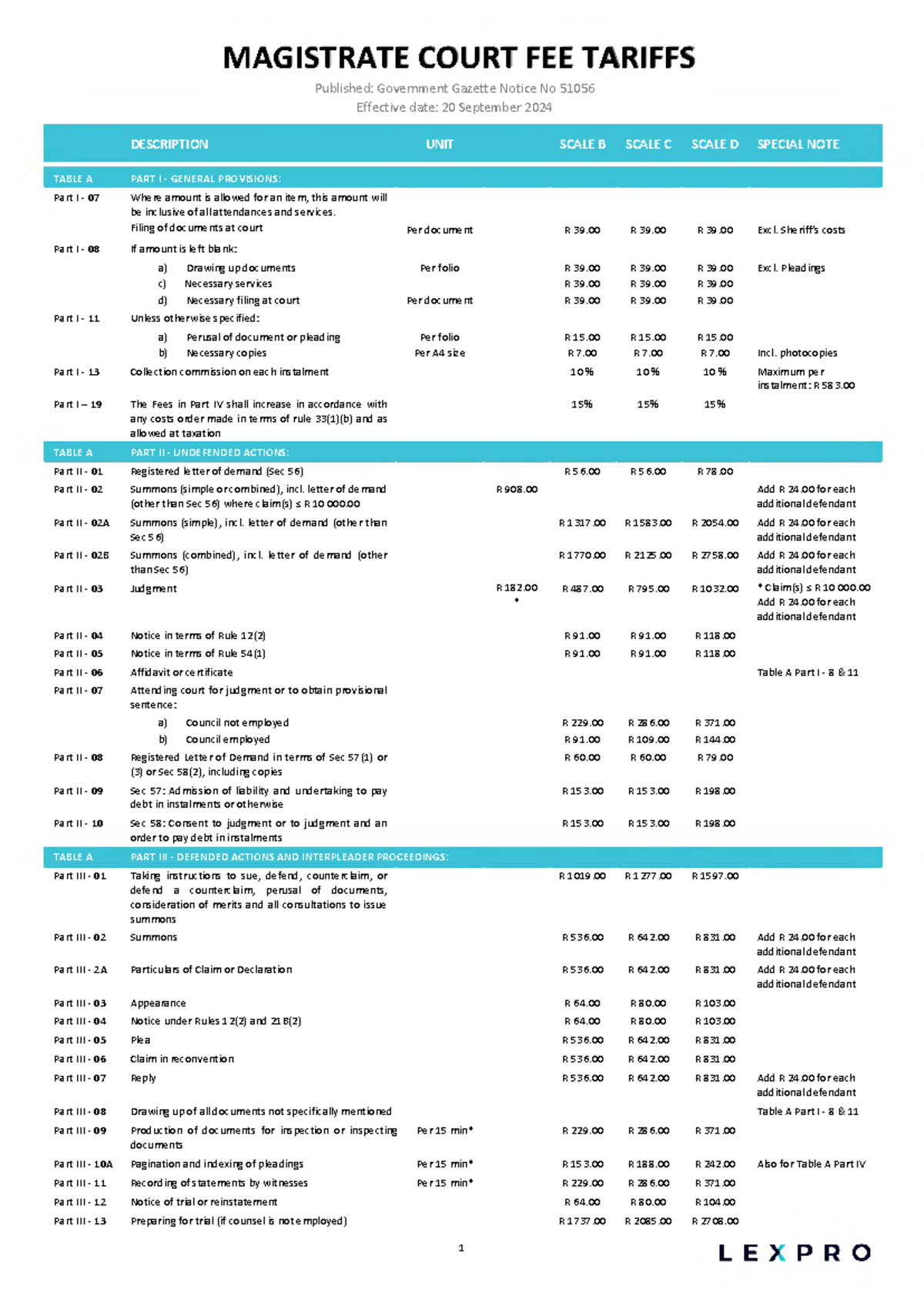 2024 09 Magistrates Court Fee Tariffs - Updated Overview and Scale ...