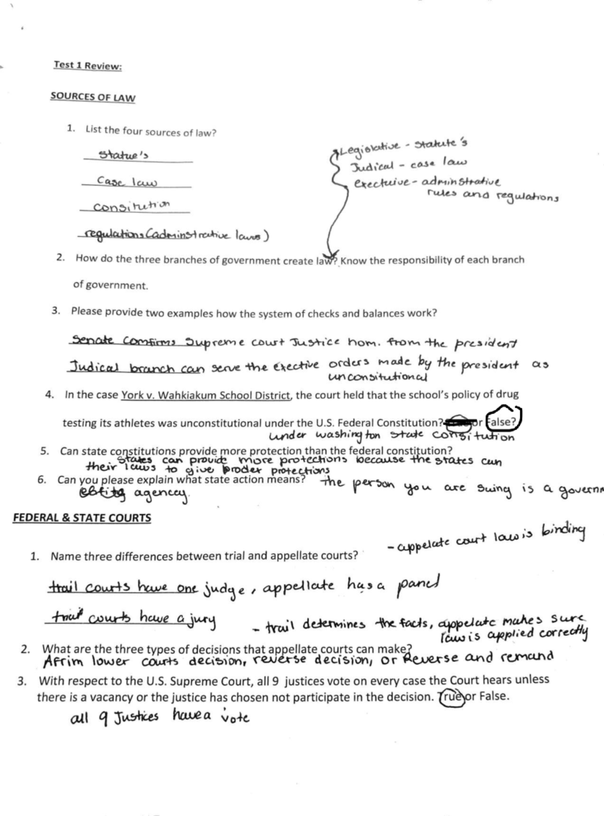 Law 101: Sources and Federal Courts Review - Studocu