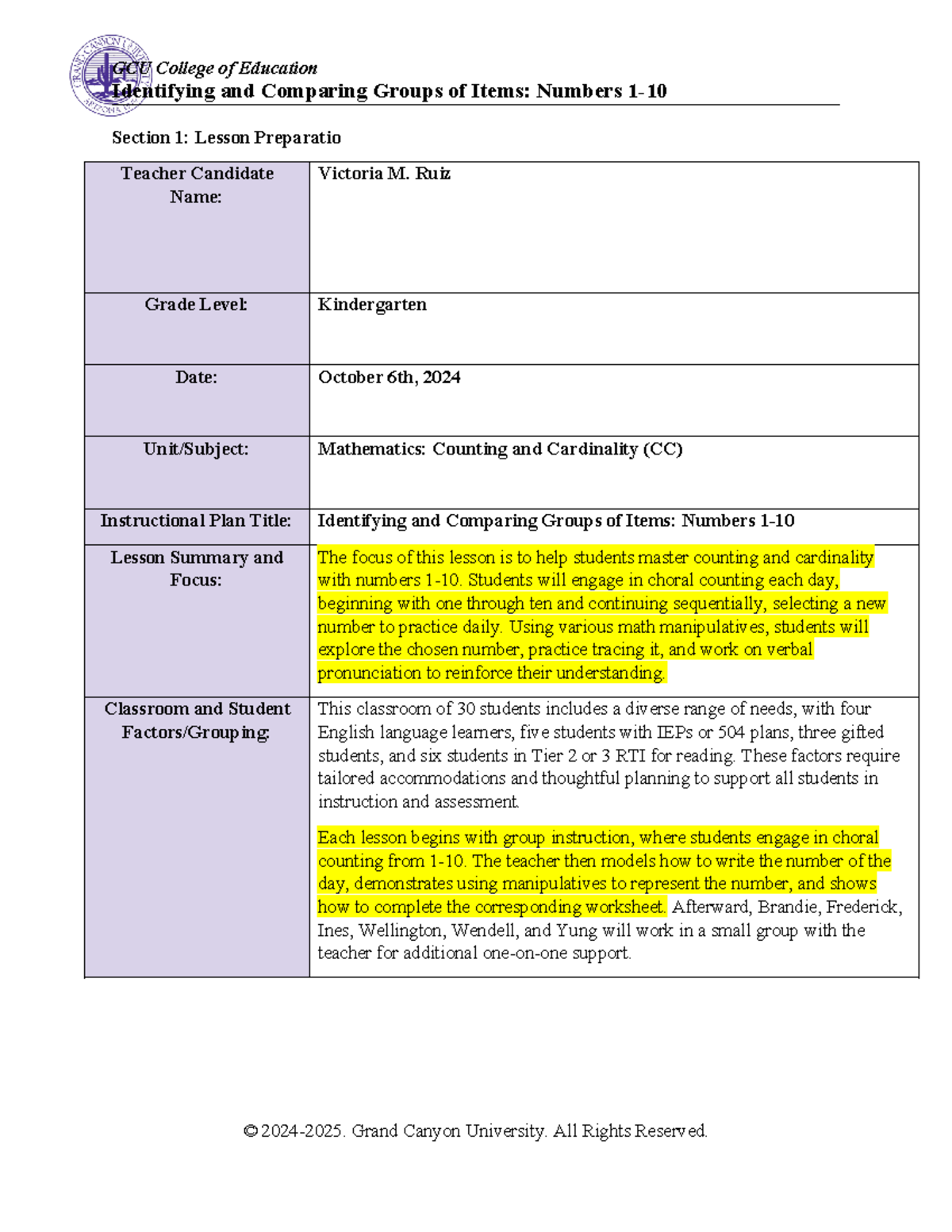 Benchmark - Mastering Counting and Cardinality: Numbers 1-10 Lesson ...