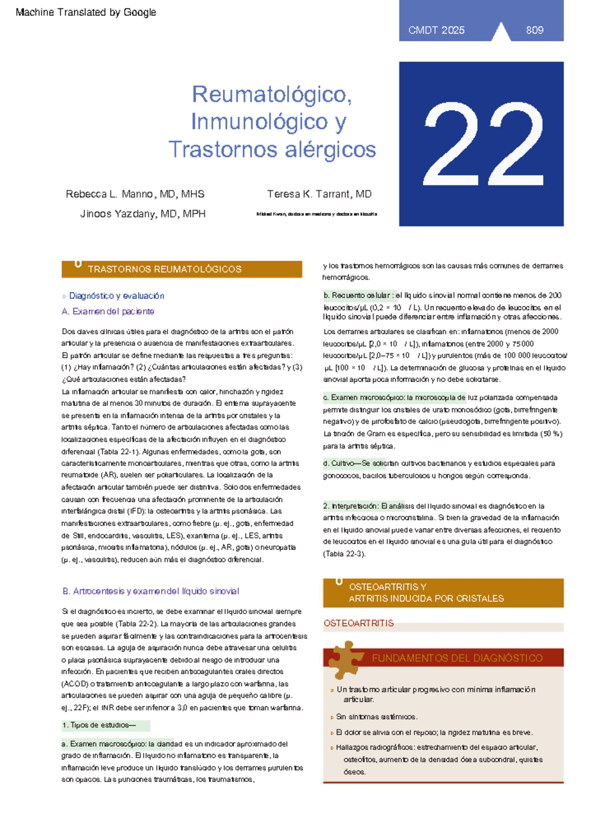Trastornos Reumatológicos, Inmunológicos y Alérgicos - CMDT 2025 - Studocu