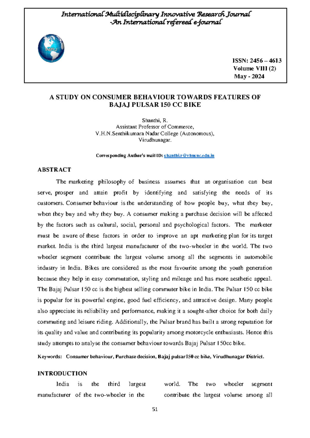 Article 7 - Hggui - A STUDY ON CONSUMER BEHAVIOUR TOWARDS FEATURES OF ...