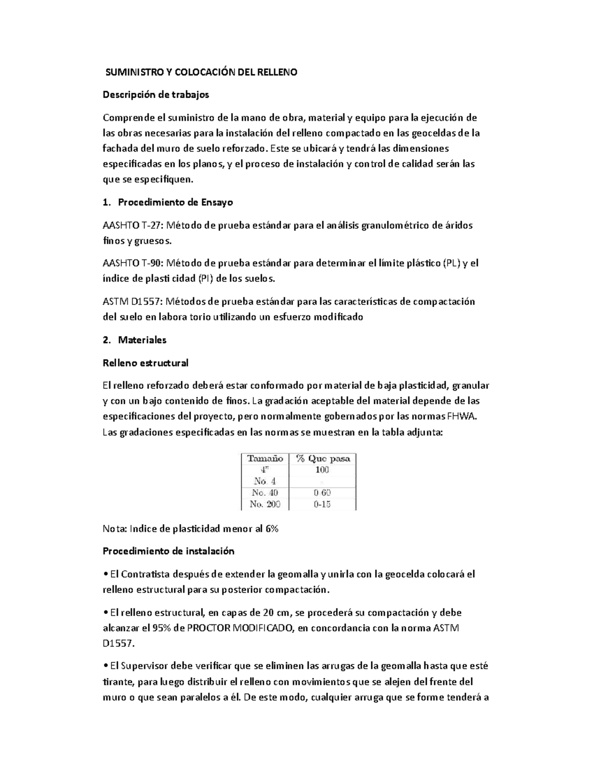 Relleno Estructural y Procedimientos de Instalación - AAAA - Studocu
