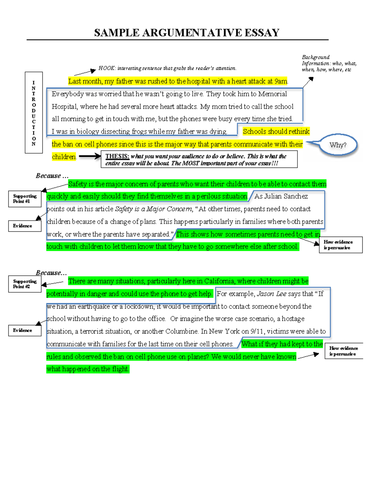 Sample-argumentative-essay - SAMPLE ARGUMENTATIVE ESSAY HOOK ...