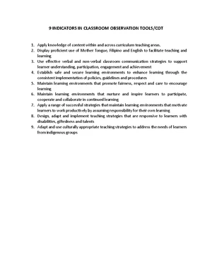 STAR Observation Sheet 2022-2023 - STAR OBSERVATION SHEET Tukuran ...