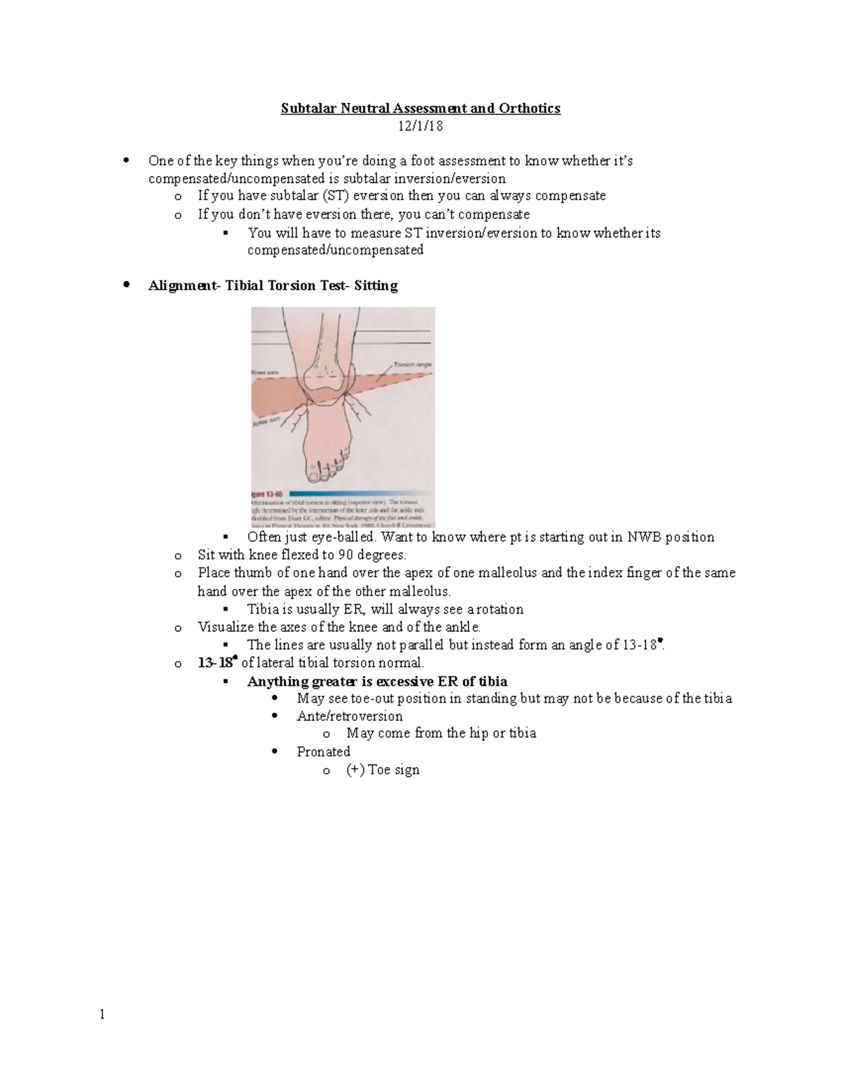 Subtalar Neutral Assessment and Orthotics - Subtalar Neutral Assessment ...