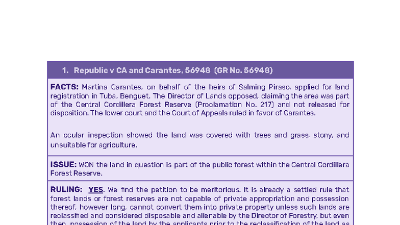 Republic v CA & Carantes, GR No. 56948: Land Registration Case Analysis ...