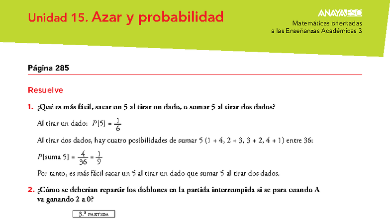 Unidad 15: Azar y Probabilidad - Problemas Resueltos ESO Matemáticas ...