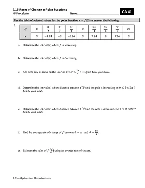 AP Precalc 3.15 Final Exam Notes: Rates of Change in Polar Functions ...