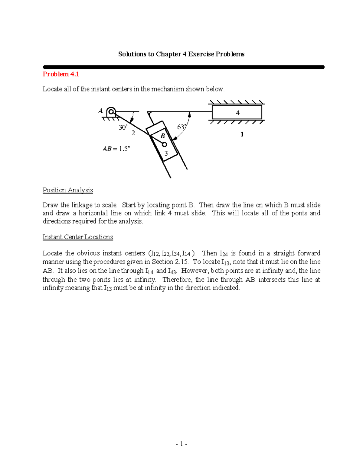 Chpt 4 Instant Center Solutions Manual for Mechanics Engineering - Studocu