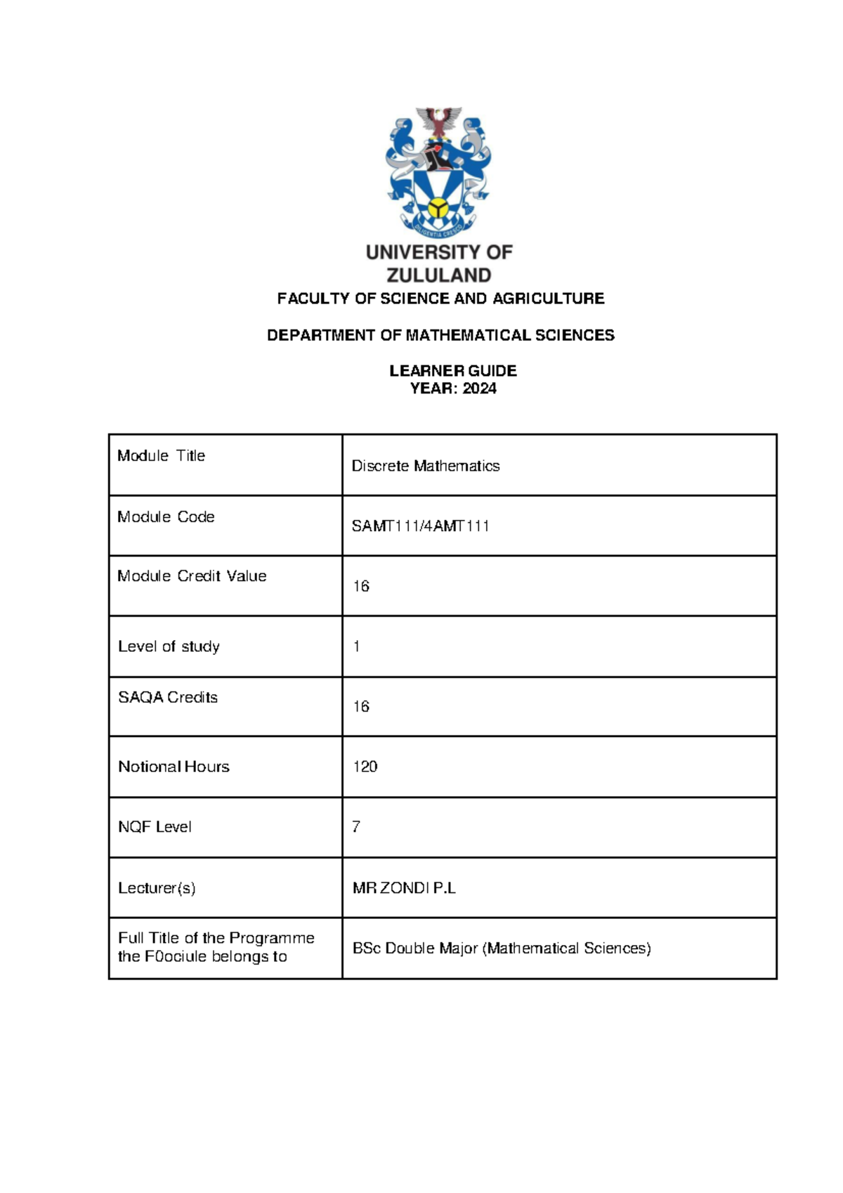 Learner Guide for Discrete Mathematics (MATH 16) - 2024 - Studocu