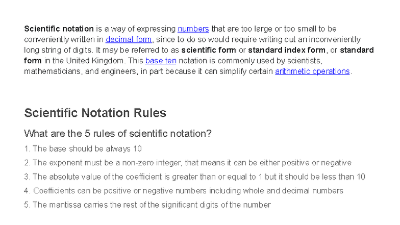 Scientific Notation Class Notes For Math 101 Studocu