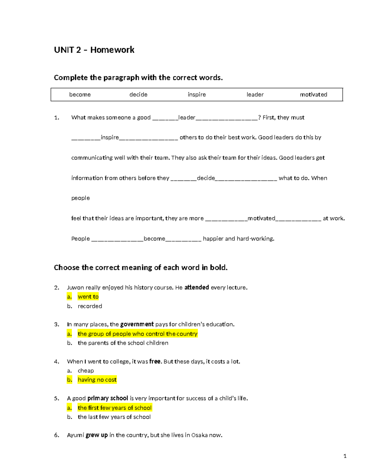 Unit 2 - Homework on Reading Comprehension Skills in English - Studocu