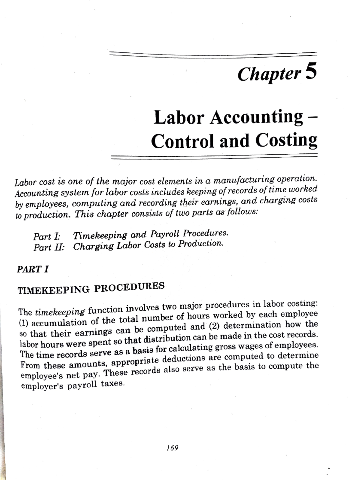 Labor Accounting: Control and Costing Overview (Acctg 101) - Studocu