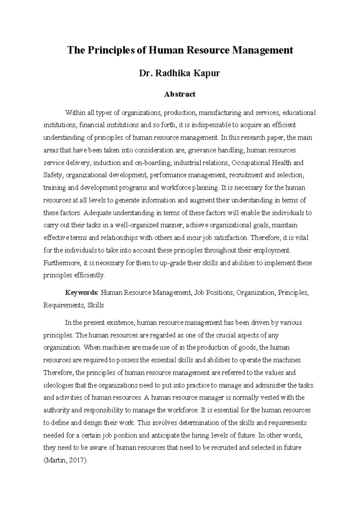 Principles of Human Resource Management (HRM) Overview and Practices ...