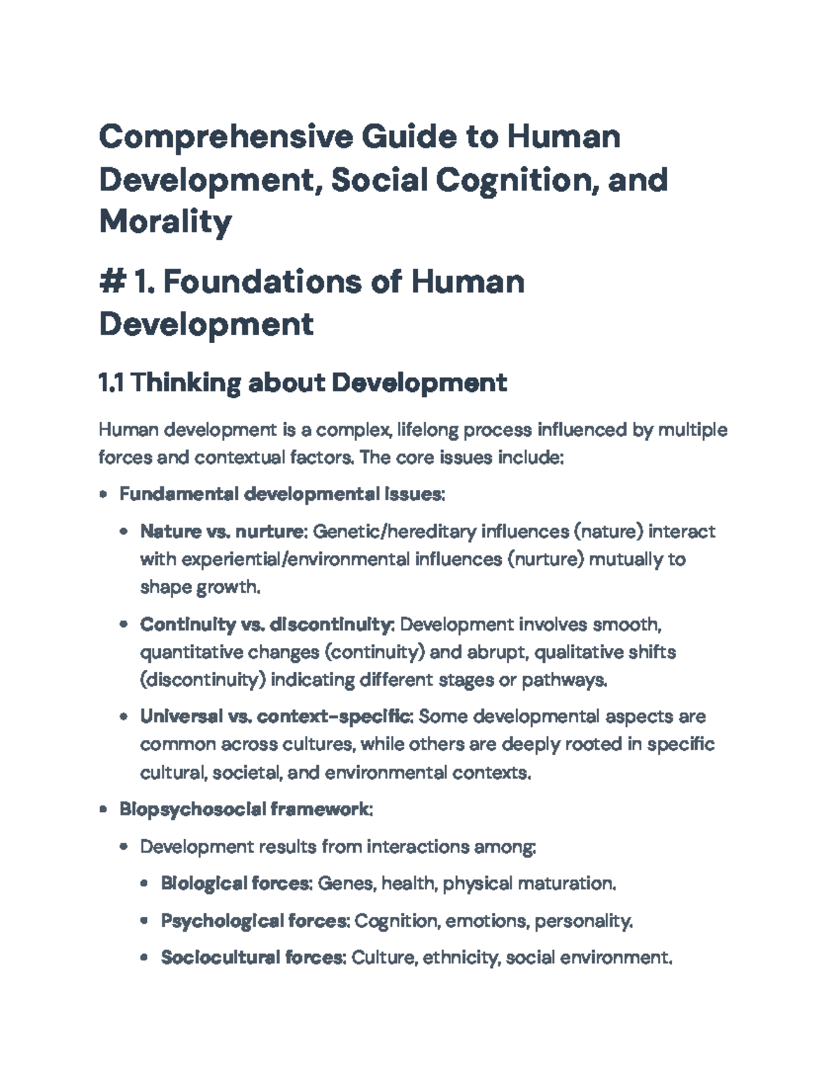 Comprehensive Guide to Human Development, Social Cognition, & Morality ...