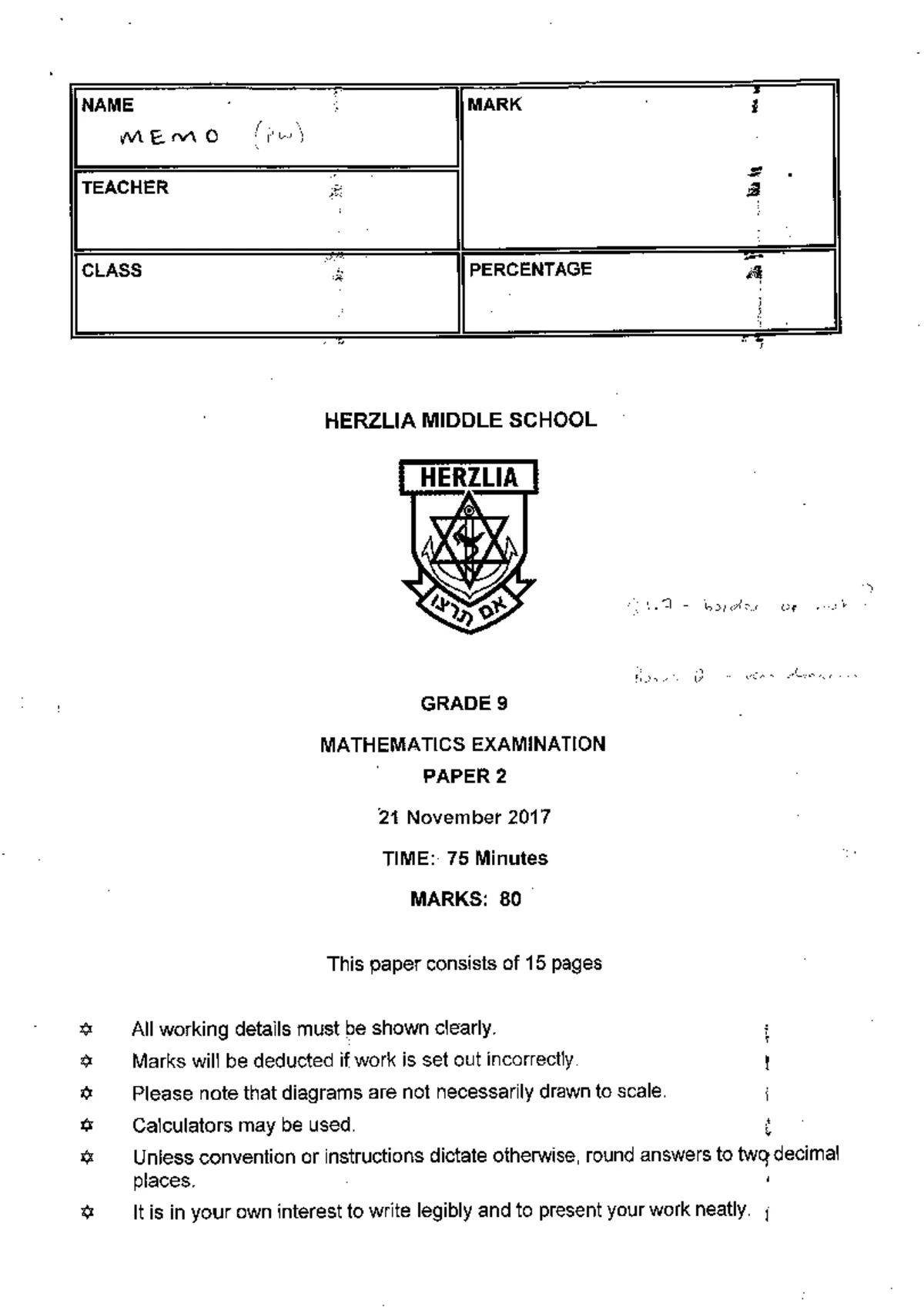 EGD P1 September 2024 Final Exam Instructions and Question Paper - Studocu