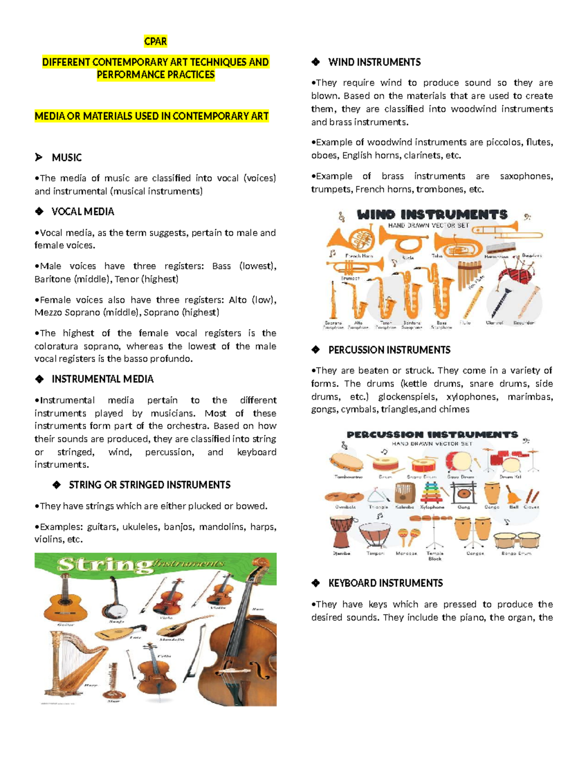 CPAR REVS2 - Contemporary Art Techniques & Performance Practices - Studocu