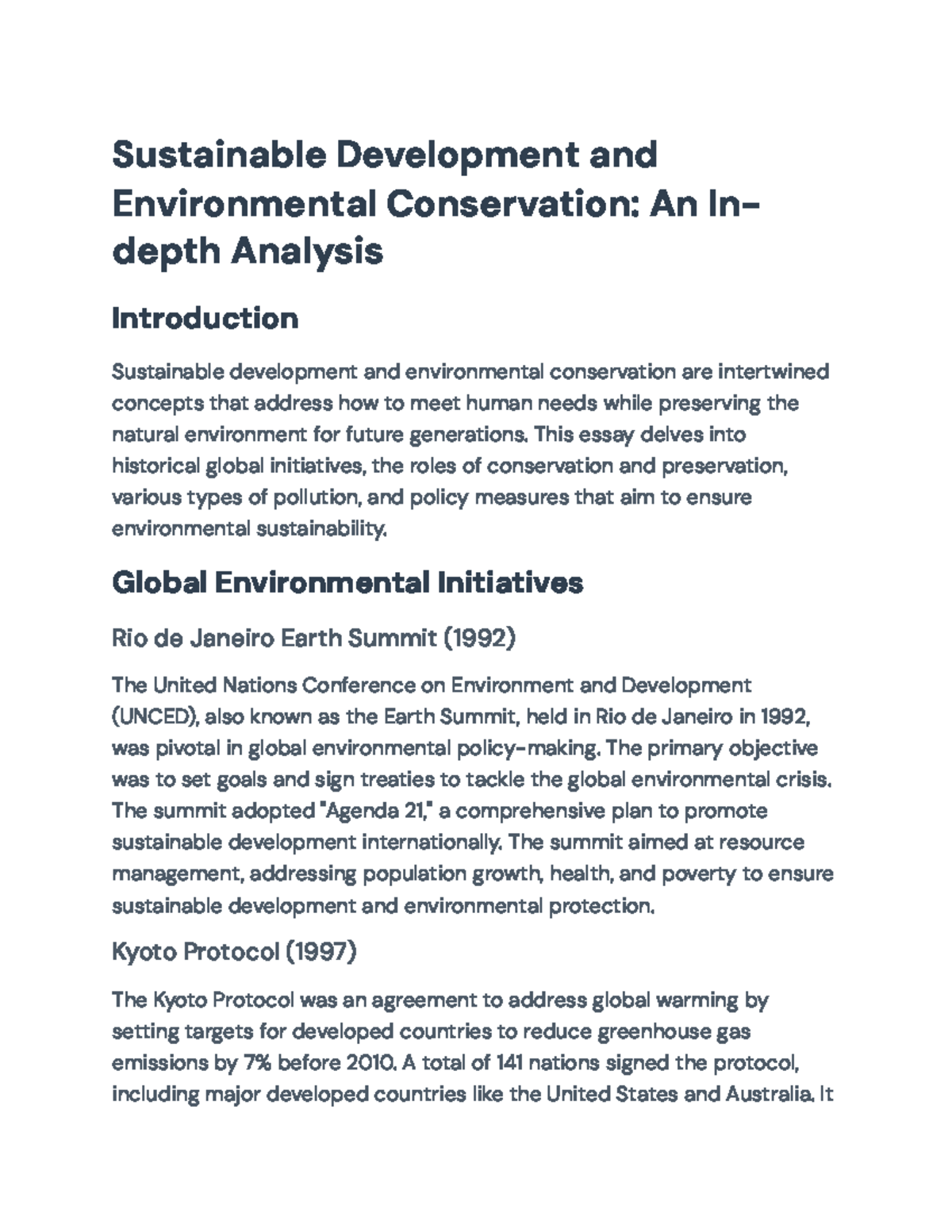 Sustainable Development & Environmental Conservation: A Detailed ...