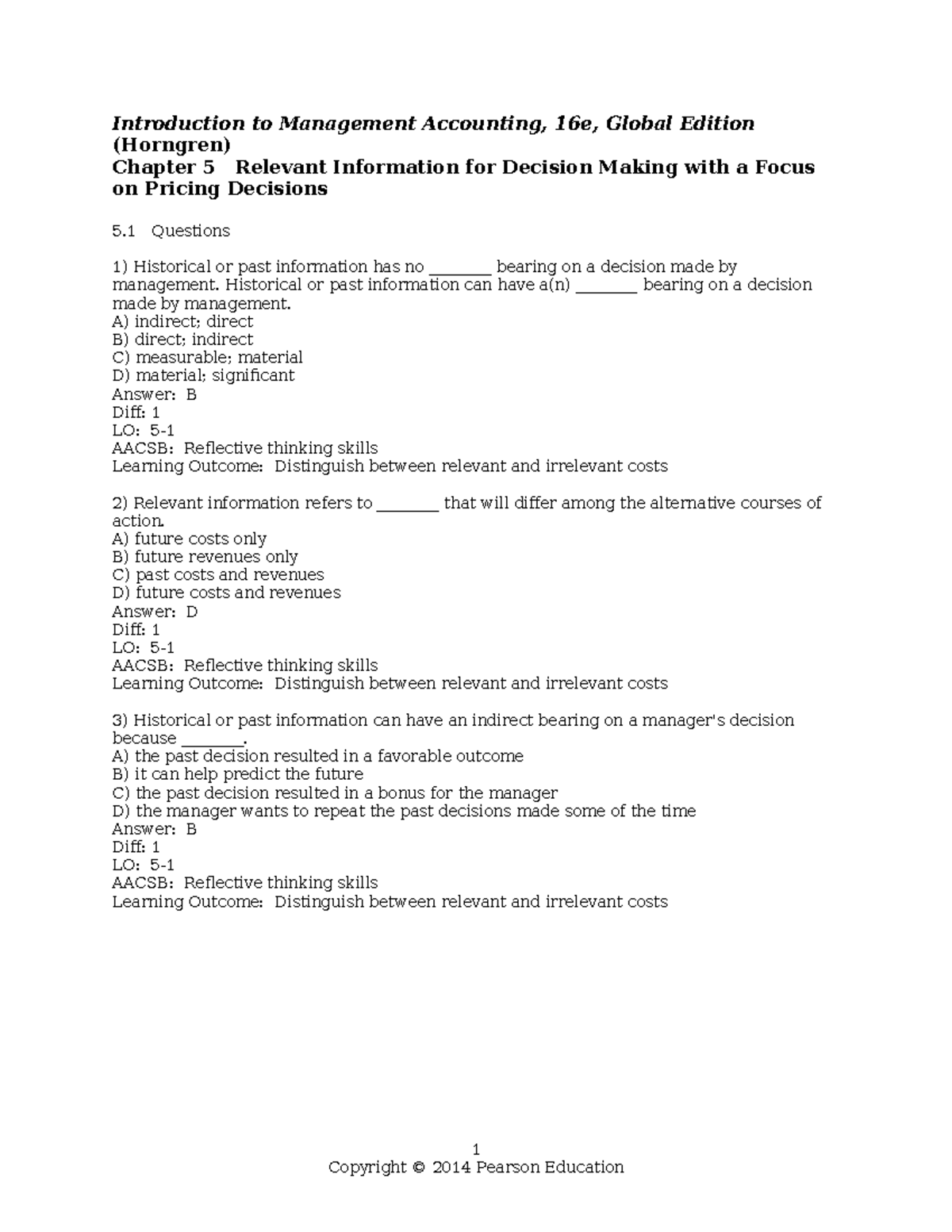 Horngren ima16 tif 05 GE - Introduction to Management Accounting, 16e, Global Edition (Horngren ...