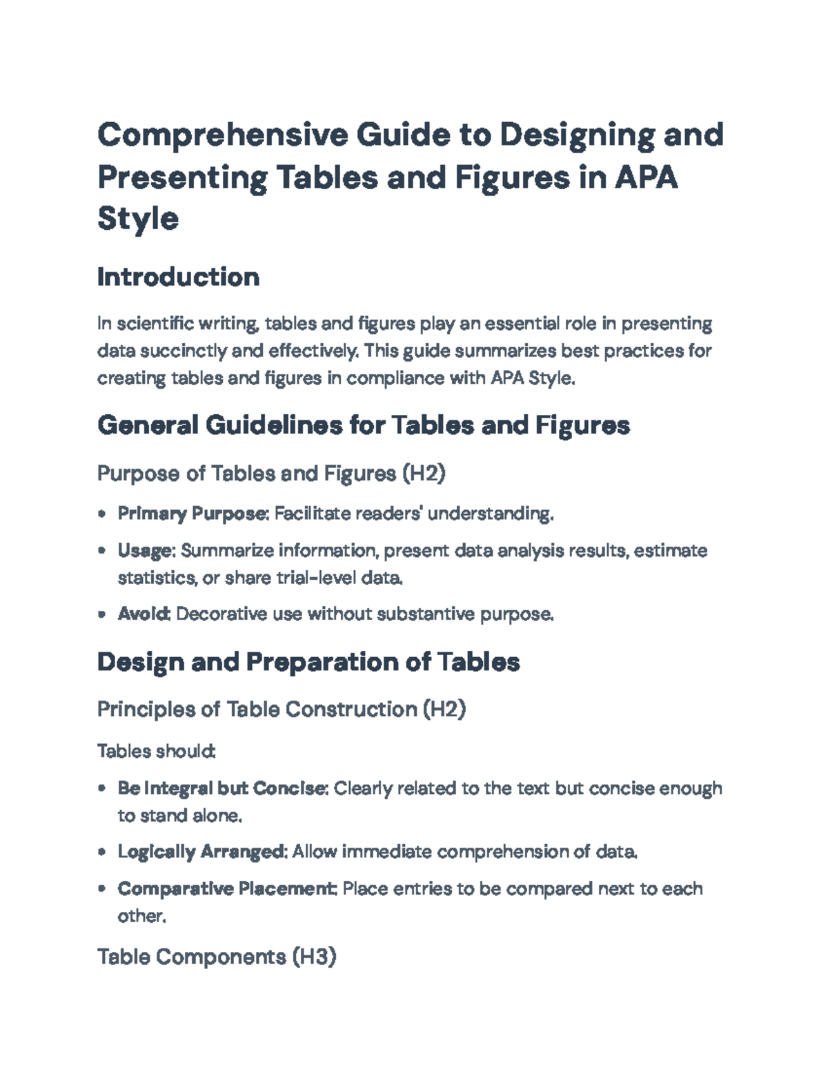 Comprehensive Guide to Tables and Figures in APA Style - Comprehensive ...