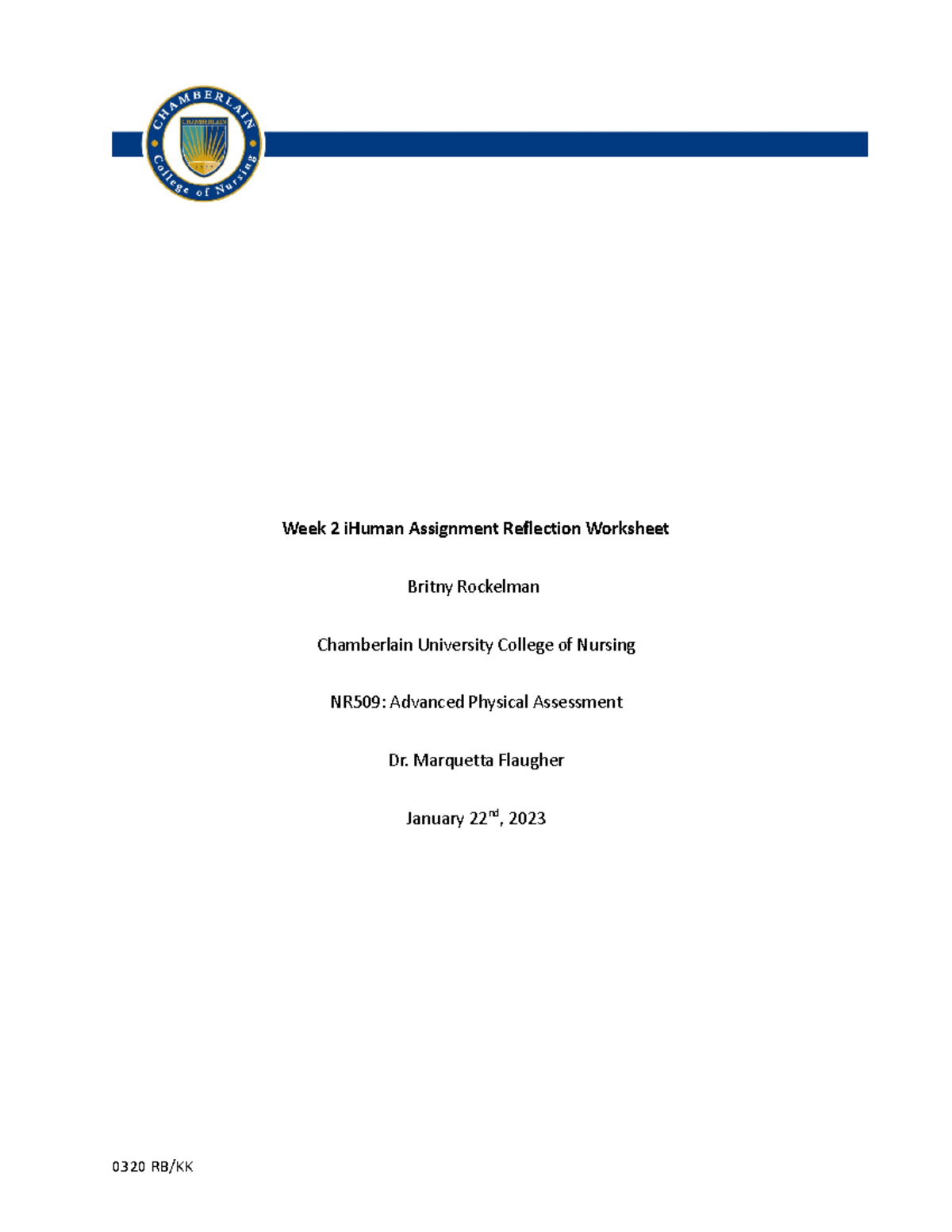 Week 2 i Human Assignment Reflection Worksheet - Marquetta Flaugher ...