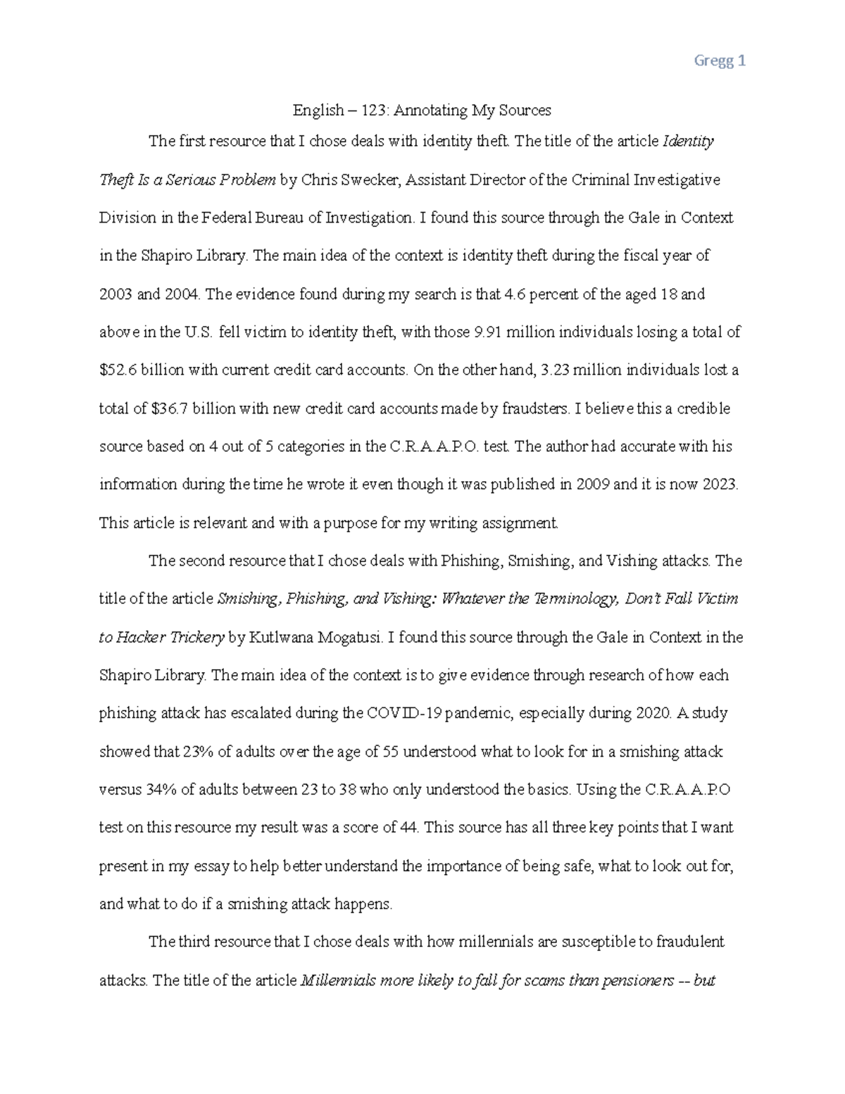 3-4 Assignment: Annotating Your Sources - Gregg 1 English – 123 ...