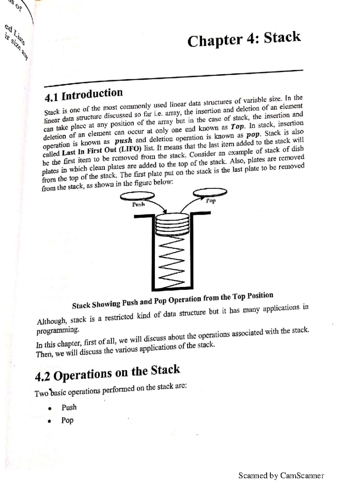 Data Structures (CS101) Chapter 4: Introduction to Stacks and Their Operations - Studocu