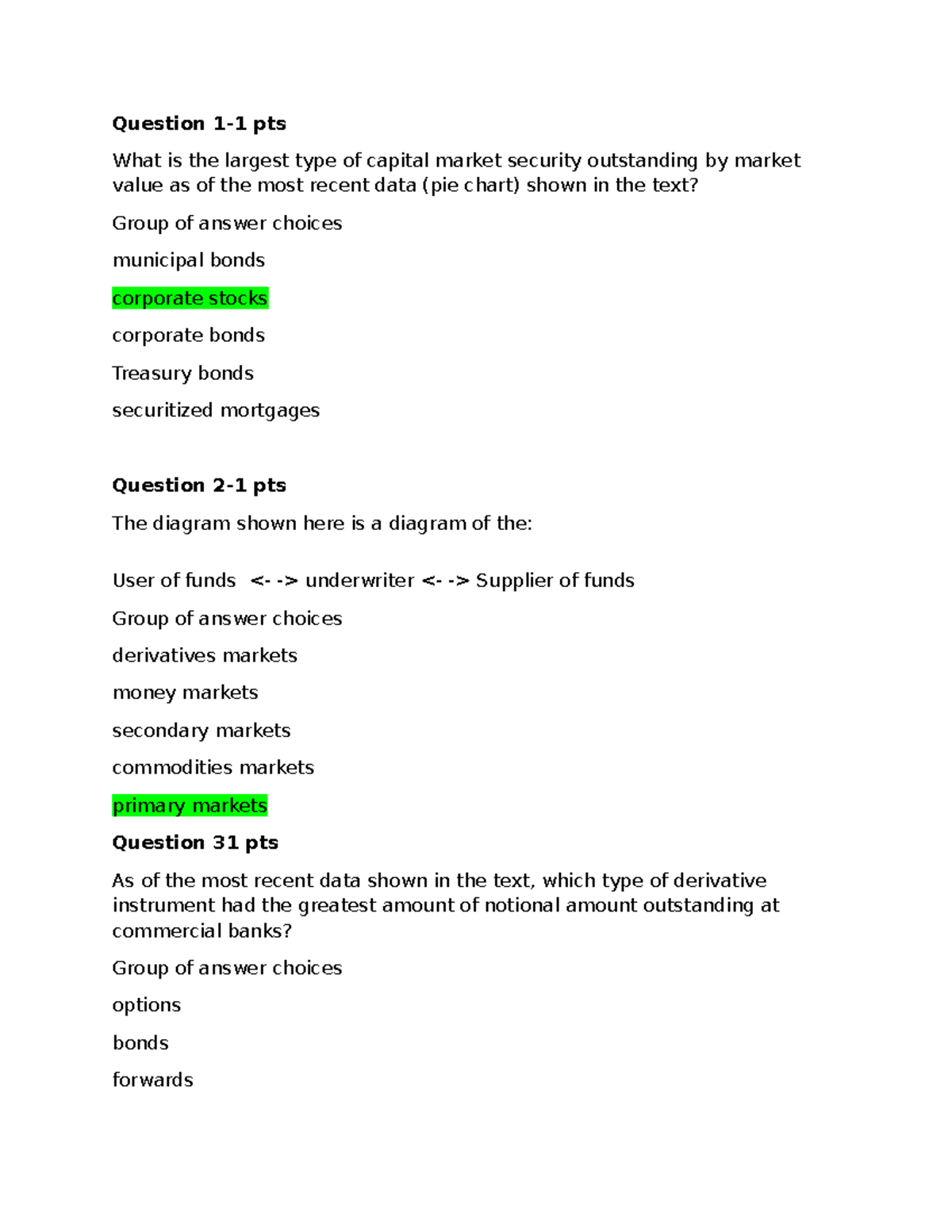 MBA 221 - Financial Markets Quiz: Chapter 1 Insights - Studocu