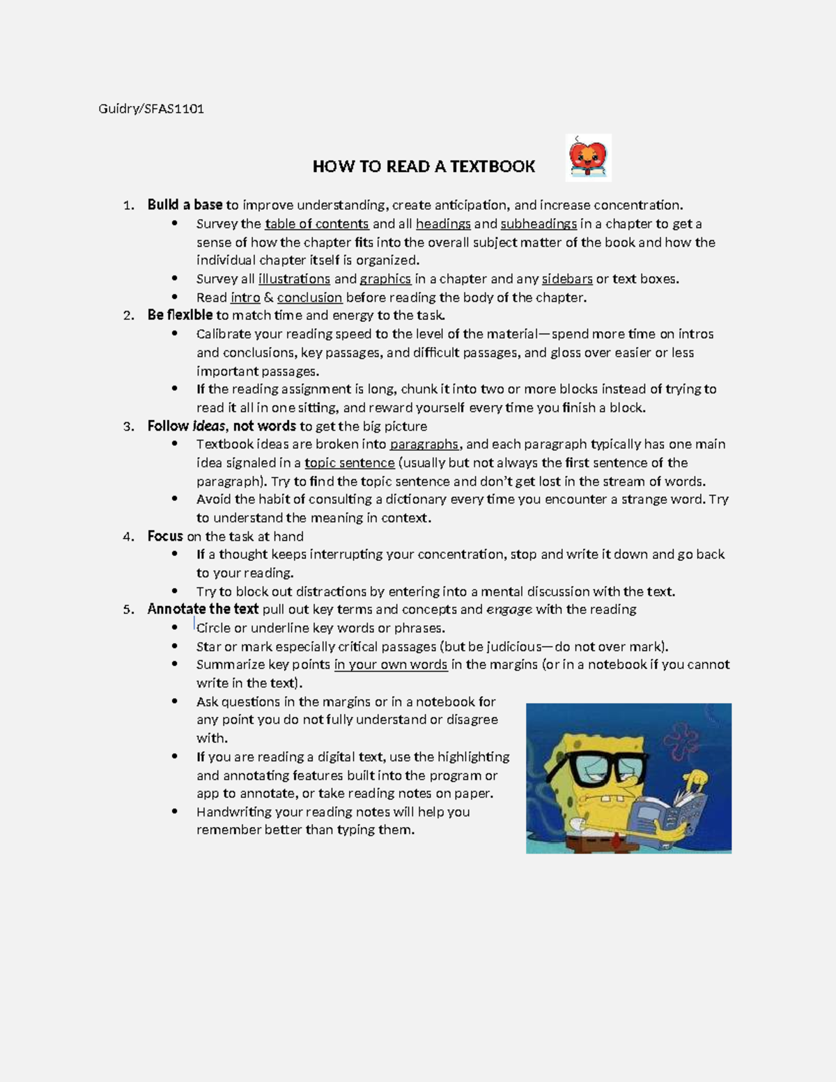 Effective Textbook Reading Strategies (SFAS1101) - Studocu