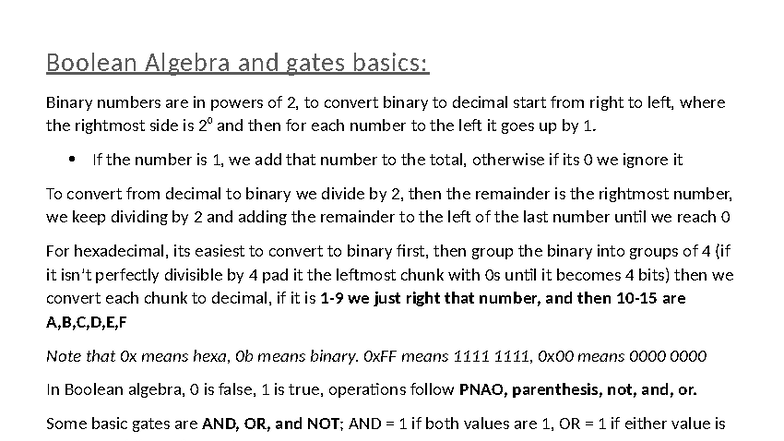 Finals Cheat Sheet for Boolean Algebra and Logic Gates (CS101) - Studocu