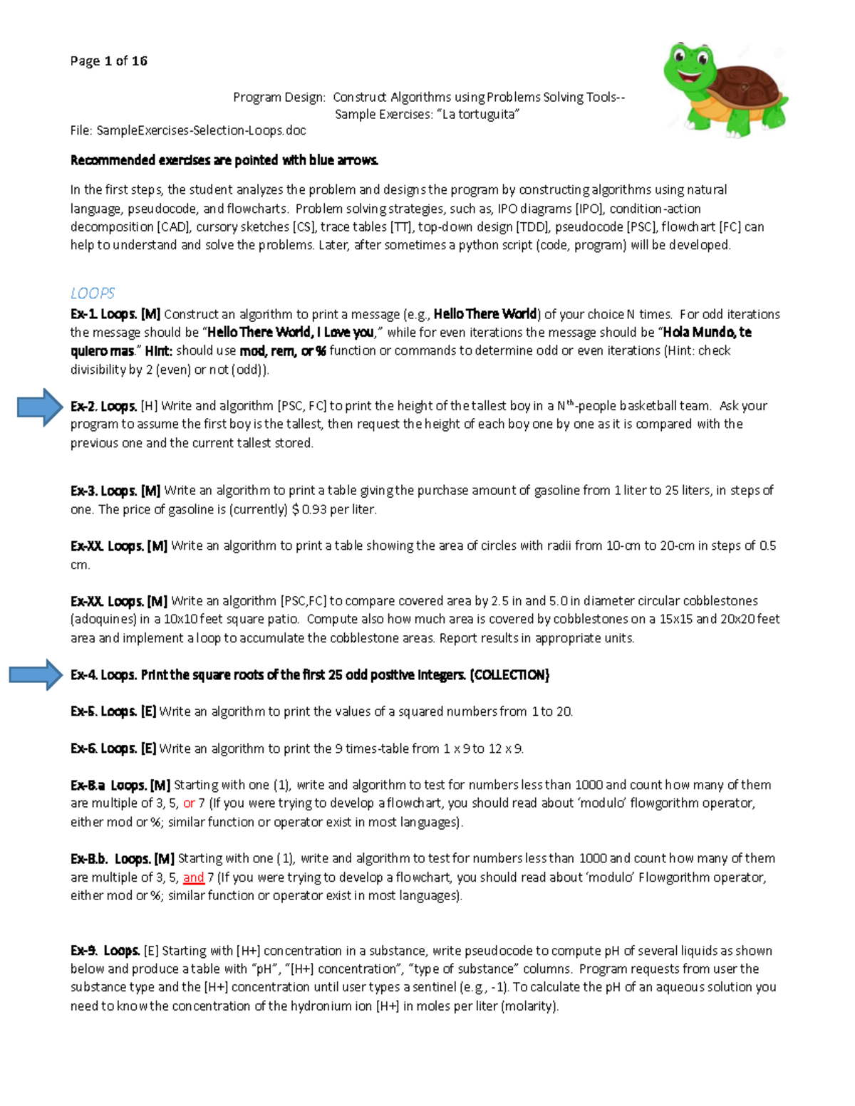 01-Sample Exercises-Loops Tortuguita - Program Design: Construct ...