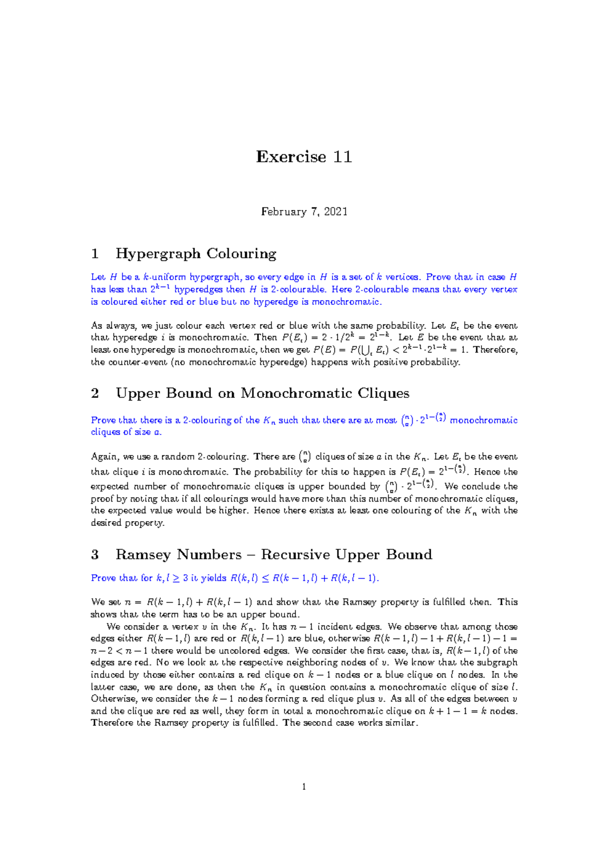 Exercise Sheet #11 - Sabine Storandt - Exercise 11 February 7, 2021 1 ...