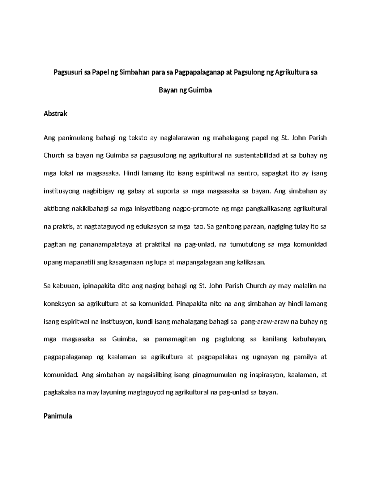 Research-RPH - pwedeng maging pamantayan para sa mga susunod na ...