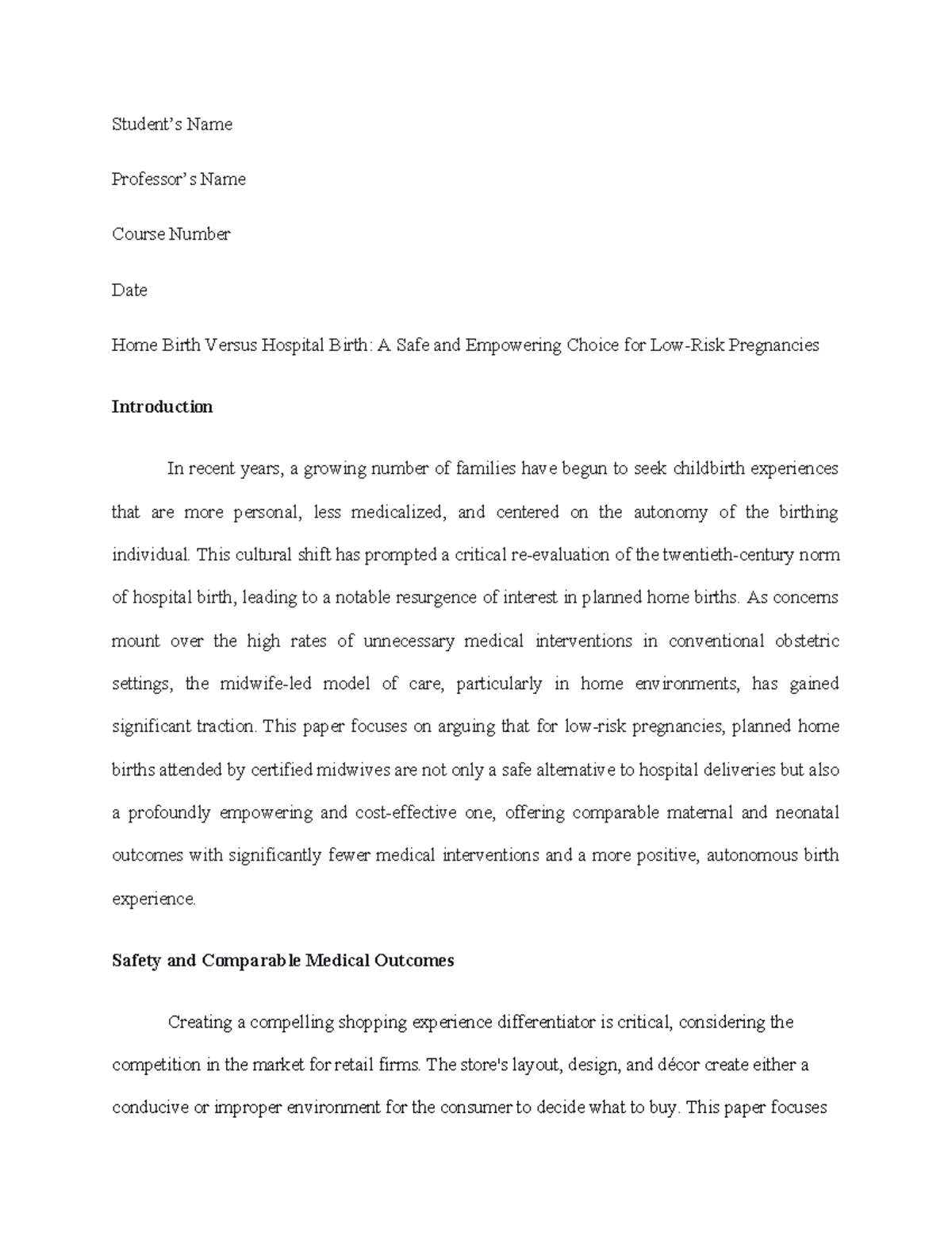 Home Birth vs. Hospital Birth: A Safe Choice for Pregnancies - Studocu