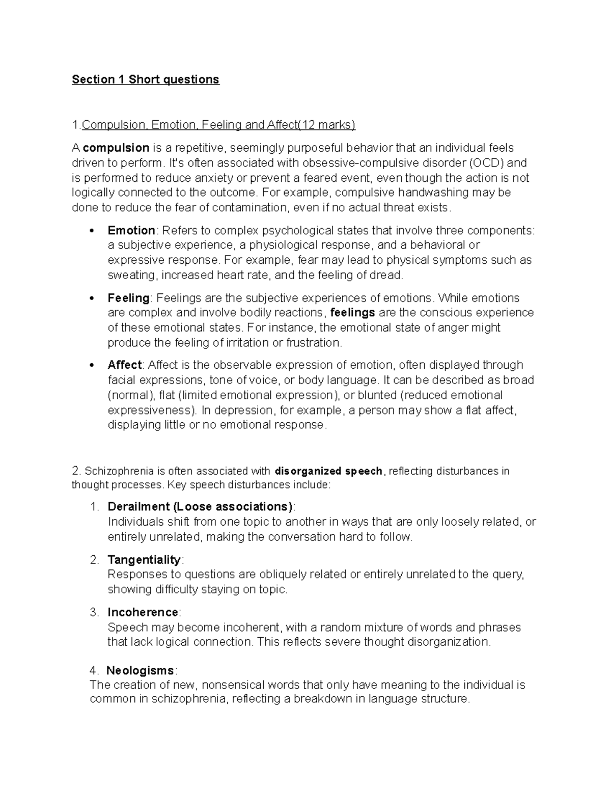 Psychopathology Test Prep: Key Concepts & Symptoms Overview - Studocu