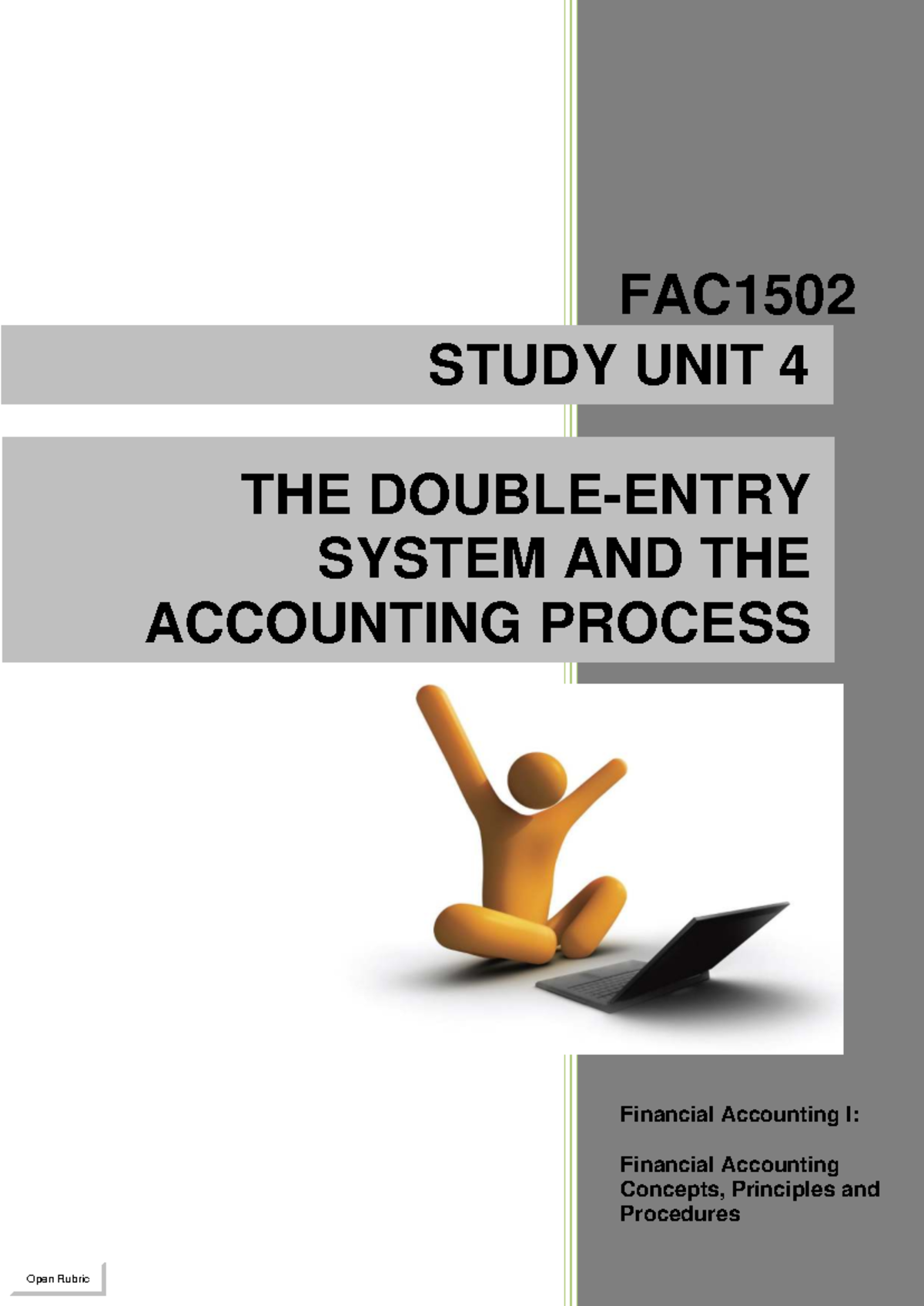FAC1502 Financial Accounting I: Study Unit 4 Overview - Studocu