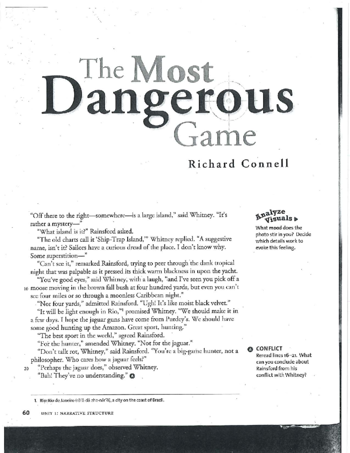 The Most Dangerous Game (ENG 101) - Analysis and Themes - Studocu