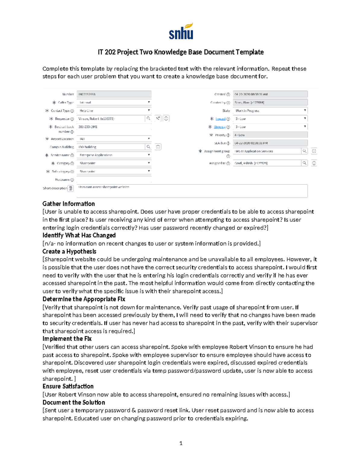 IT 202 Module 7 Project 2: Knowledge Base Troubleshooting Guide - Studocu