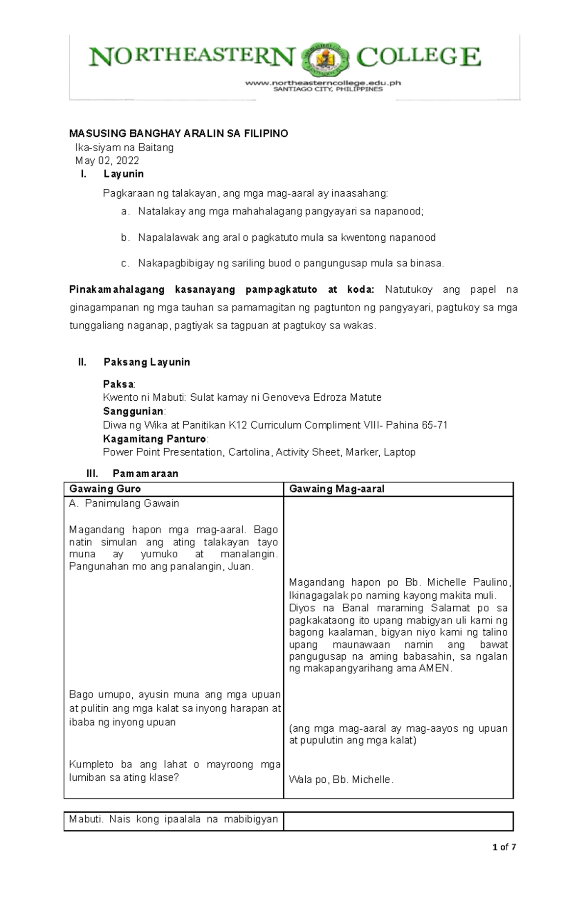 Character Feelings and Traits Detailed Lesson Plan (DLP) - English 1 ...