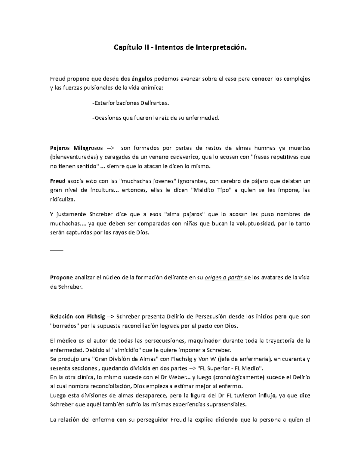 Capítulo 2: Análisis del Caso Schreber según Freud - Studocu