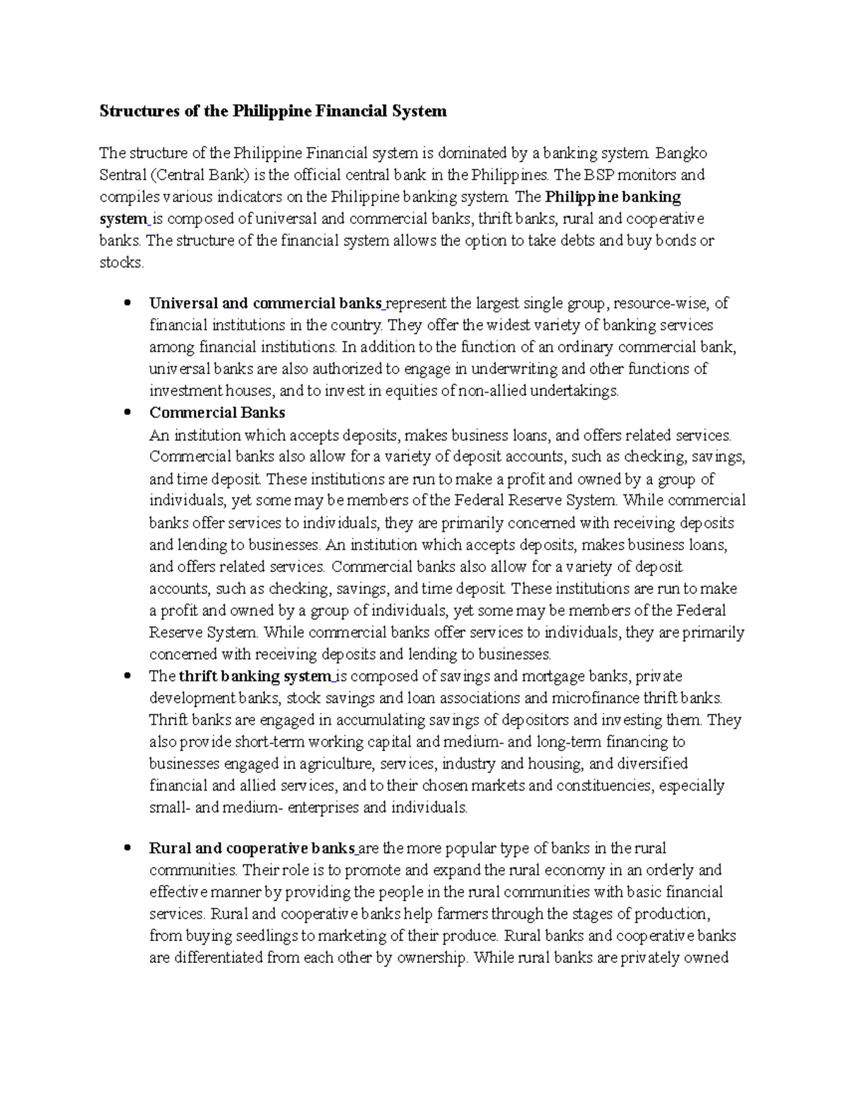 Philippine Financial System Structures: An Overview of Key Institutions ...