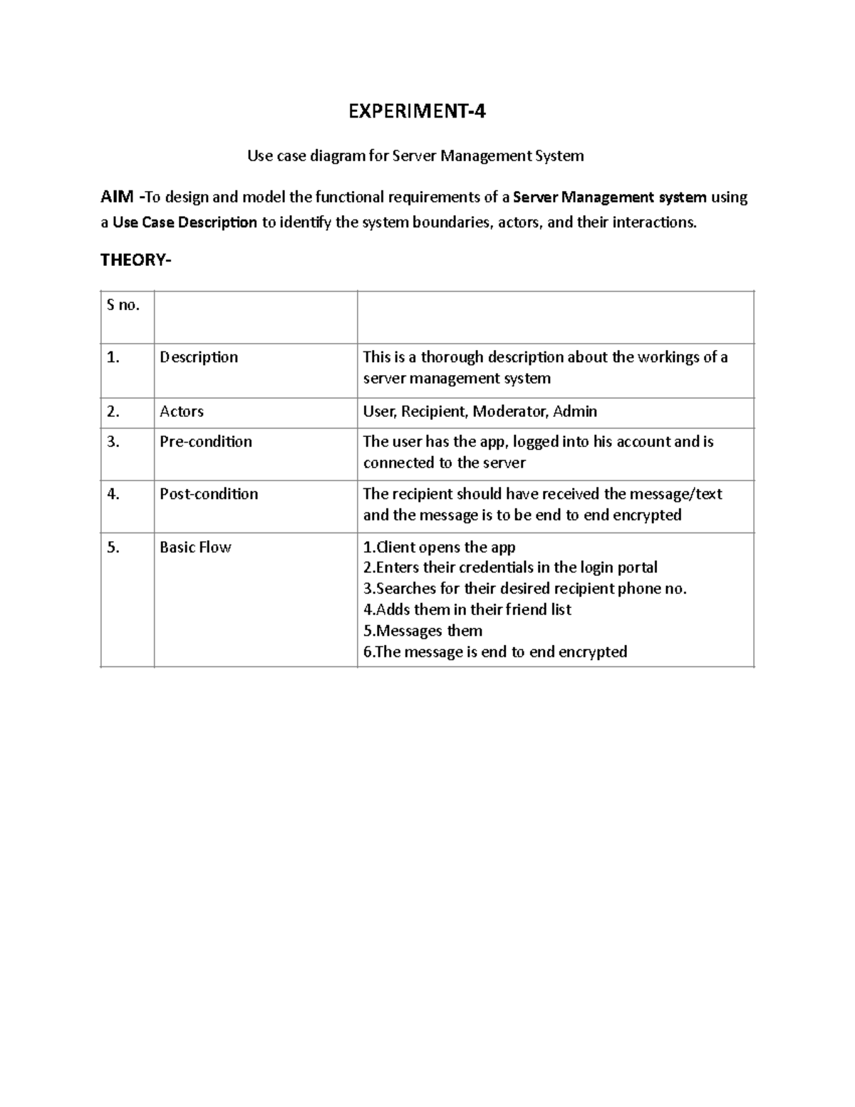 Use Case Diagram for Server Management System - AIM Design - Studocu