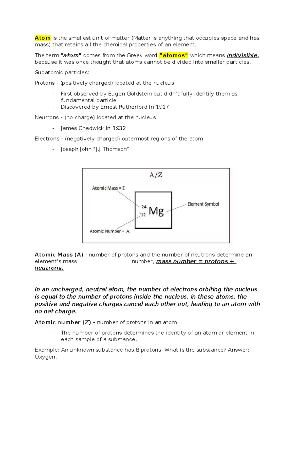 Atom & Its Subparticles: Understanding Matter and Atomic Structure ...