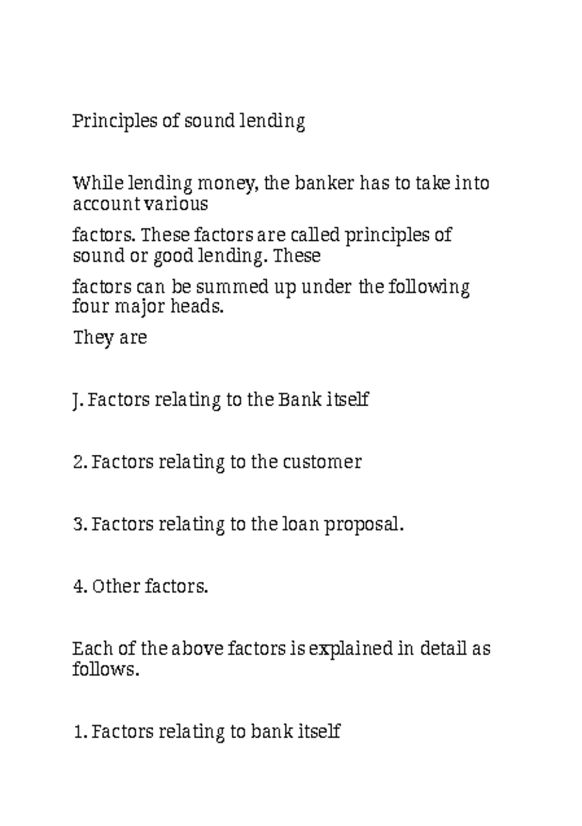 Principles of sound lending - Principles of sound lending While lending ...